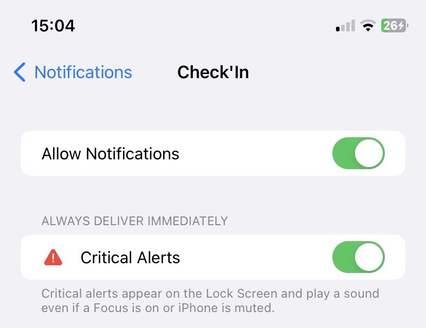 Everything to know about critical notifications – Check'In by Artifeel